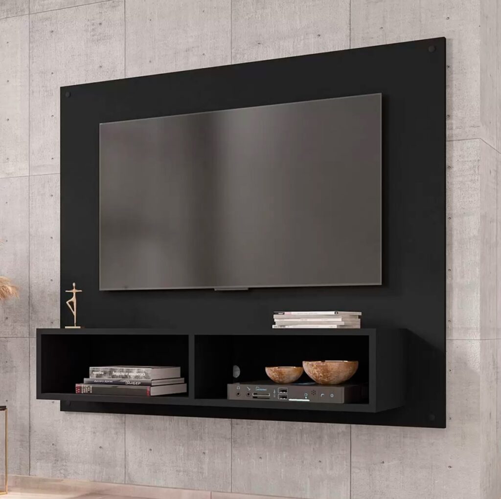 Panel Rack Tv 42" Viena Negro - Total Soporte