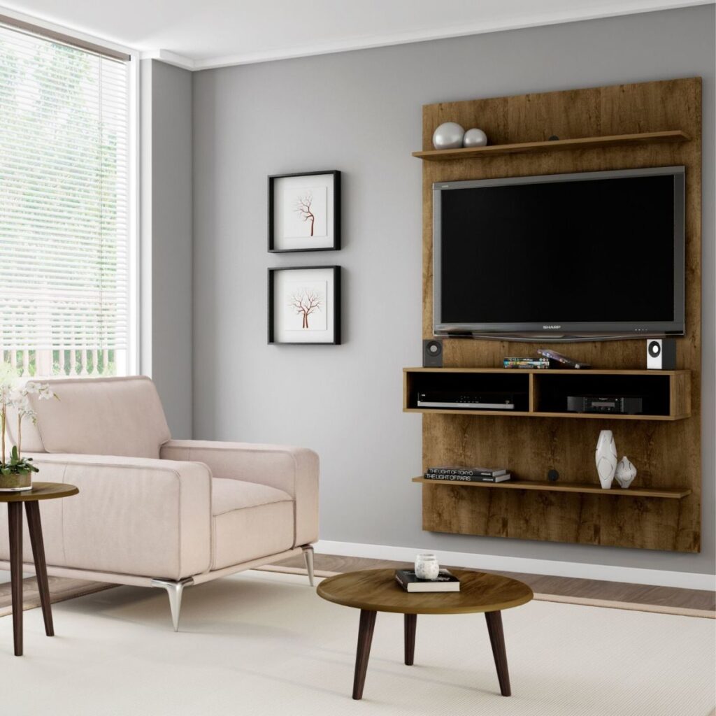 Panel Rack Tv 47" Vega Rústico - Total Soporte