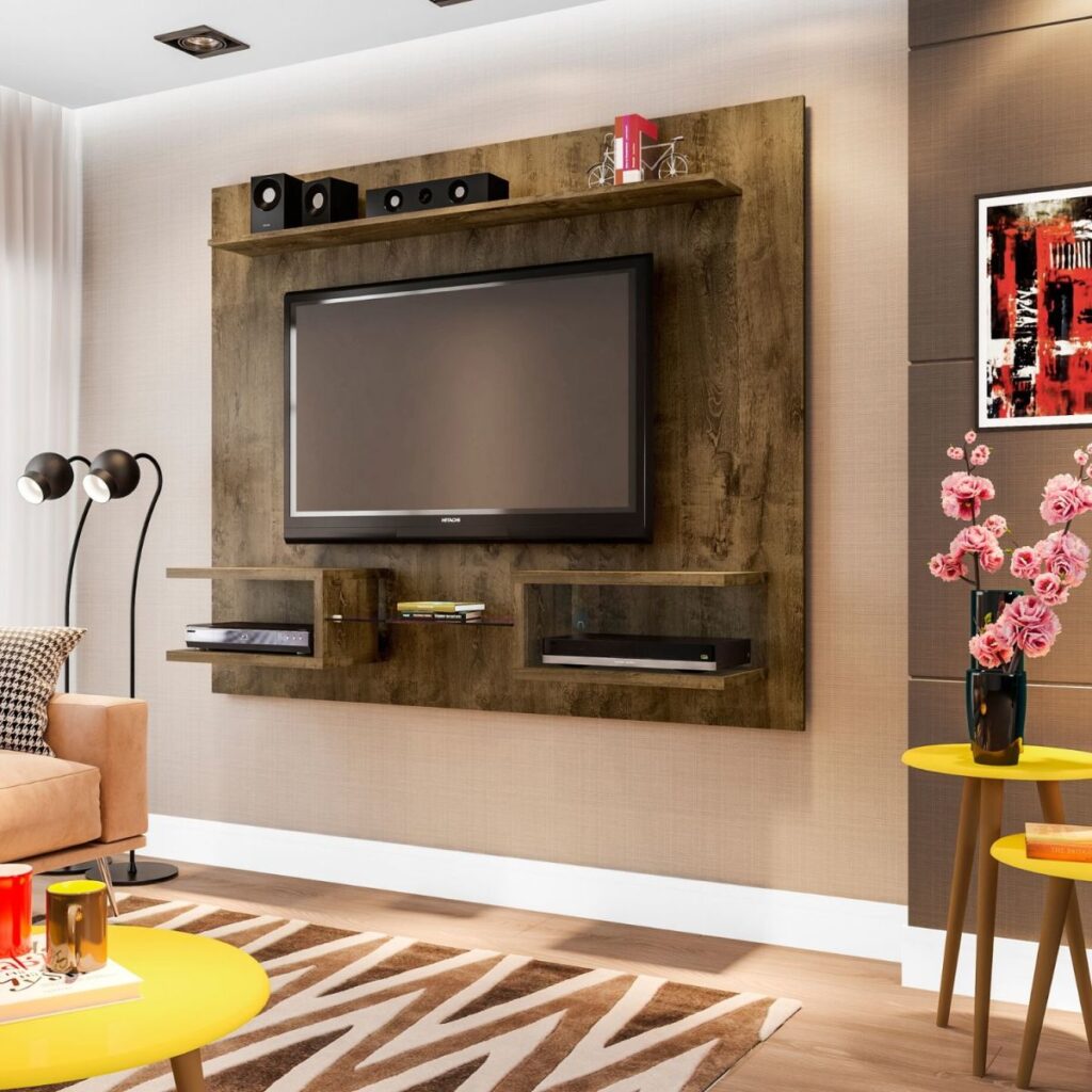 Panel Rack Tv 55" Atlas Rústico - Total Soporte